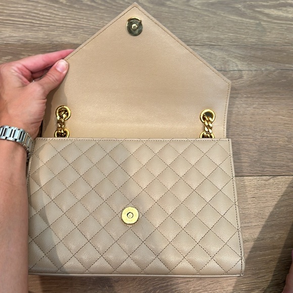 Yves Saint Laurent | Bags | Ysl Envelope Medium In Quilted Grain De ...